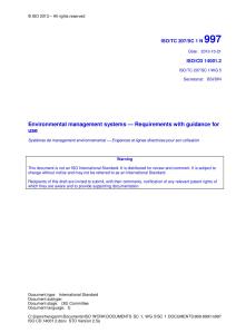 ISO 14001 enters Committee Draft 2 stage - EMSmastery